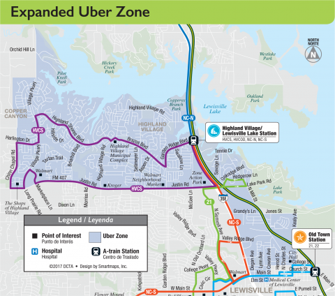 DCTA Expands Uber Discount Program Zone in Highland Village | DCTA